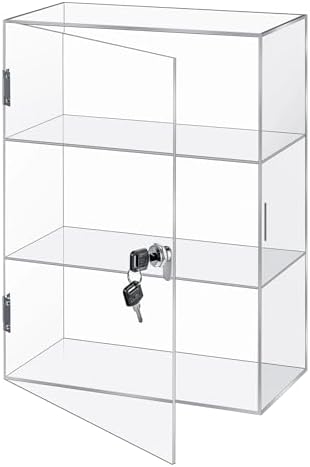Amazon.com: Barydat Acrylic Display Case with Lock Key Countertop ...