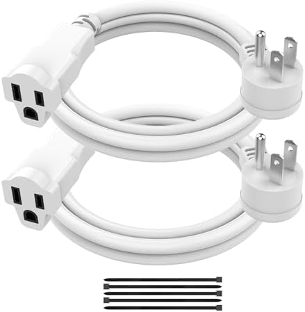 Amazon.com: 2 Pack Power Extension Cord 3FT/36Inch, 3 Prong Electric ...