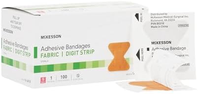 Amazon.com: McKesson Adhesive Bandages, Sterile, Fabric Knuckle, 1 1/2 ...