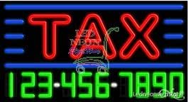 Amazon.com: Tax Neon Sign 20" Tall x 37" Wide x 3" Deep : Tools & Home ...