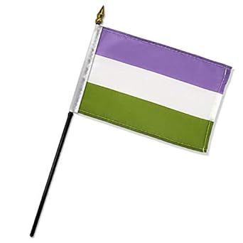 Amazon.com : Ant Enterprises Genderqueer Miniature Desk Flag (Purple, 4 ...