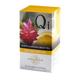 Amazon.com: (10 Pack) - Qi - Green Tea Lemon & Ginger | 25 Bag | 10 ...