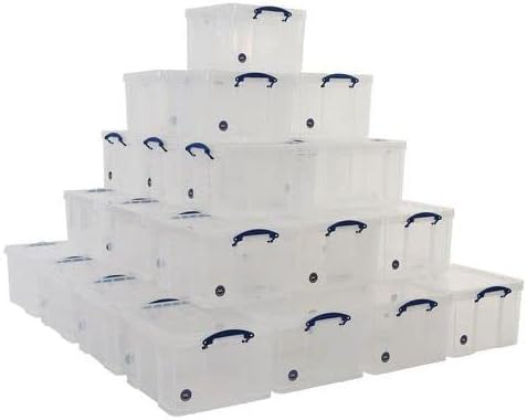 Horison Industries 42L Plastic Storage Box with Lid, Stackable Storage ...