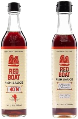 Amazon.com : Red Boat Fish Sauce Bundle, 1 17oz. Bottle of 40°N Fish ...