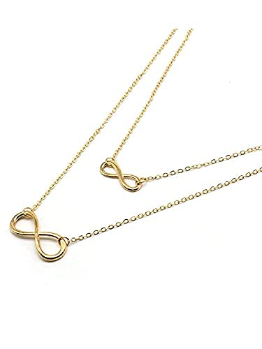 The Bling Stores Double Charm Infinity Necklace Gold Layered Chain for ...