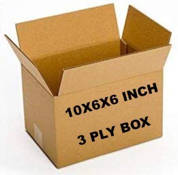 Corrugated box 3-ply for packing SMALL SIZE- 10x6x6 inch - Pack of 25 ...