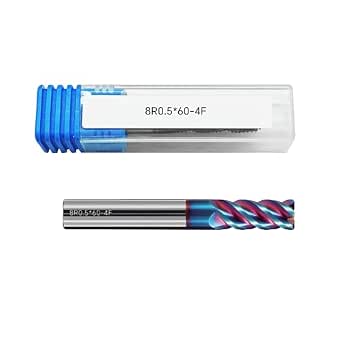 Rayjee Nano-Coated Micrograin Carbide Corner Radius End Mill, 4 Flute ...