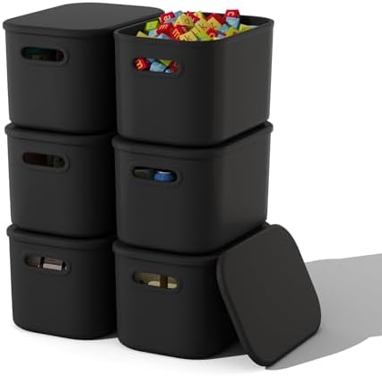 Amazon.com - Storage Bins With Lids: Multipurpose Stackable Plastic ...
