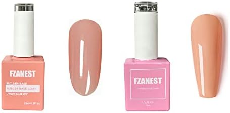 Amazon.com : FZANEST Nude Gel Nail Polish and Rubber Base Set, Polish ...