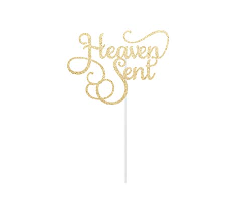 Amazon.com: Heaven Sent Cake Topper Baby Shower Sign Centerpiece Party ...