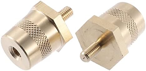 X AUTOHAUX 1 Pair M5 to M6 Battery Terminal Connector Brass Tone Post ...