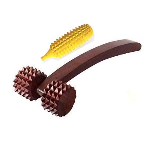 Silistar Back Pain Roller Acupressure Massager Wooden with Karela ...
