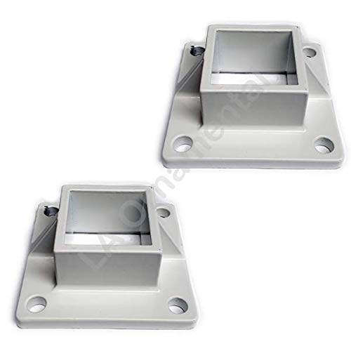 Floor Flange 2" x 2" Square Aluminum Fence Posts Heavy Duty, Deck Mount ...