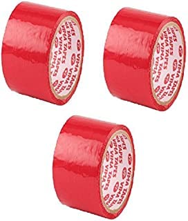 wonder plus RED COLOUR CELLO TAPE 48MM X 25 METER (PACK OF 3) : Amazon ...