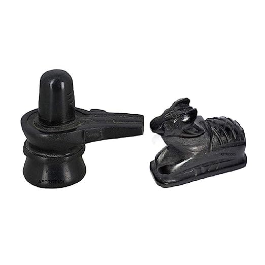 Buy A & S VENTURES Shiv Linga & Nandi Black Marble Made Shiva Lingam ...