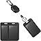Amazon.com : DELSWIN Genuine Leather ID Badge Holder with Retractable Clip, Heavy Duty ...