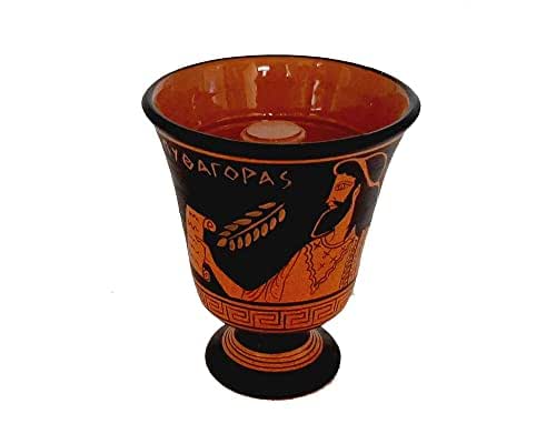 Amazon.com: Pythagorean cup,Greedy Cup glazed 11cm,Red Figure Pottery ...