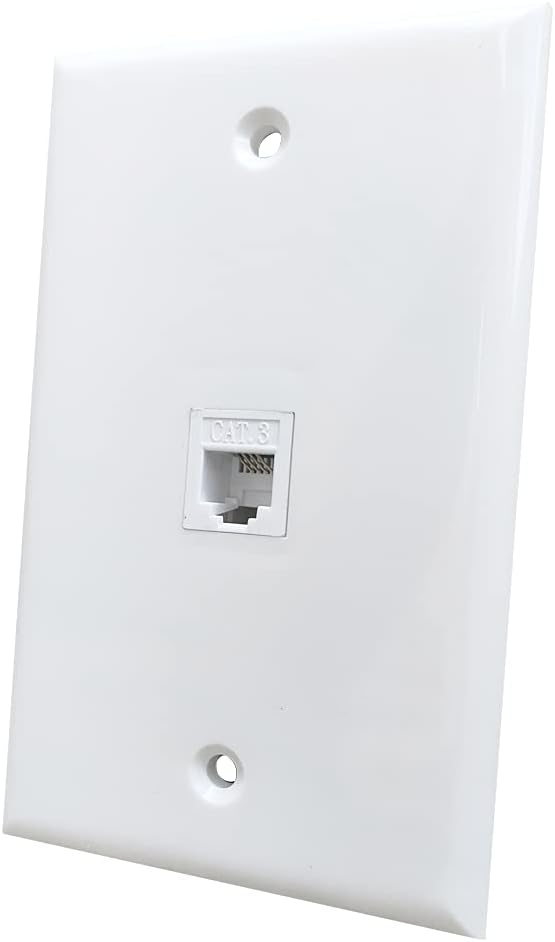 Amazon.com: NECABLES Phone Jack Cover Plate Round Telephone Wall Jack 4 ...