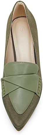 Women's Chunky Block Low Heels Pumps Stitching Retro Work Office Dress ...