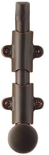 Emtek 8511 6" Solid Brass Surface Bolt with Strikes and Screws, Flat ...