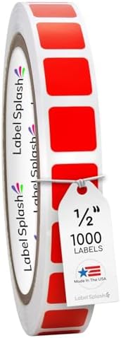 Amazon.com : ½ Inch Square Neon Fluorescent Red/Orange Color Coding ...