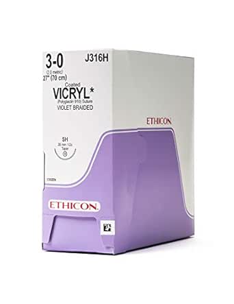 Amazon.com: Ethicon Coated VICRYL (Polyglactin 910) Suture, J316H ...