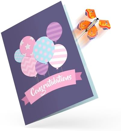 Amazon.com : FETTIPOP DIY Butterfly Card (Violet) - Congratulations ...