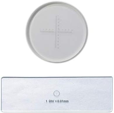 MUHWA 0.1mm High Precision Ocular Micrometer + 0.01mm Stage Micrometer ...