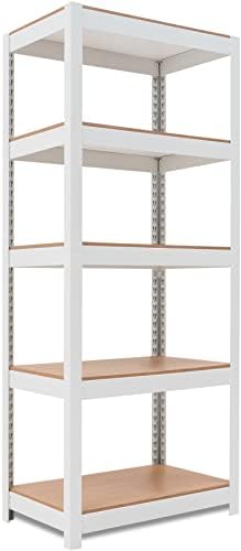 Amazon.com: King’s Rack 5-Tier Metal Boltless Storage Shelving in White ...