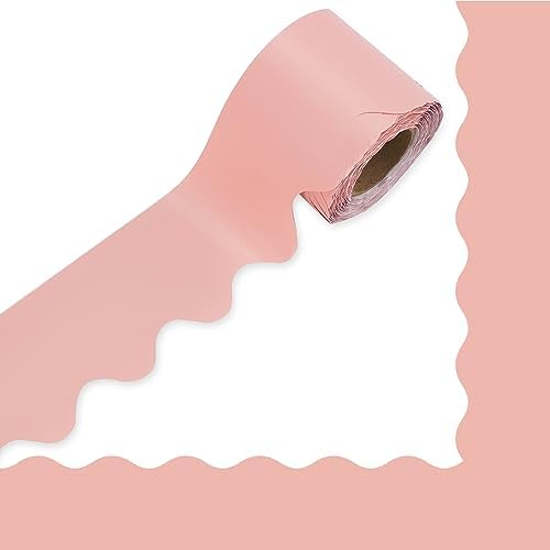 Amazon.com: Whaline 65.6ft Morandi Pink Bulletin Board Borders Die-Cut ...