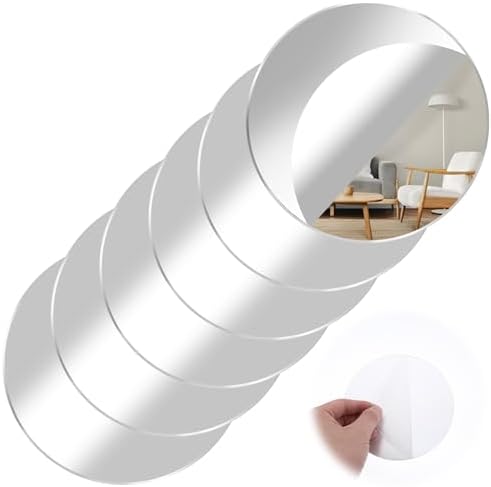 Amazon.com: 6 Pack Acrylic Round Mirrors, 6 Inch Non Glass Round Mirror ...
