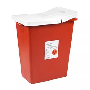 Amazon.com: SharpSafety™ Sharps Container, Gasketed Hinged Lid, Red, 8 ...