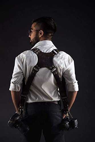 Ledereign Leather Camera Belt with Snap Shackle Hooks | Perfect Double ...