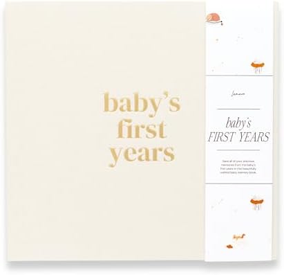Amazon.com: Lamare Baby Memory Book - Baby’s First Year Book, Linen ...