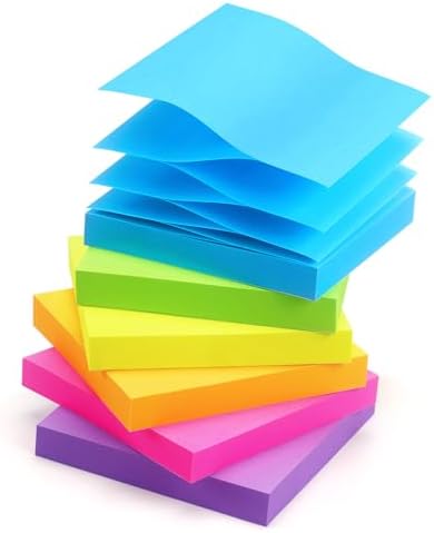 Early Buy Pop Up Sticky Notes 3x3 Refills Self-Stick Notes 6 Pads, 6 ...