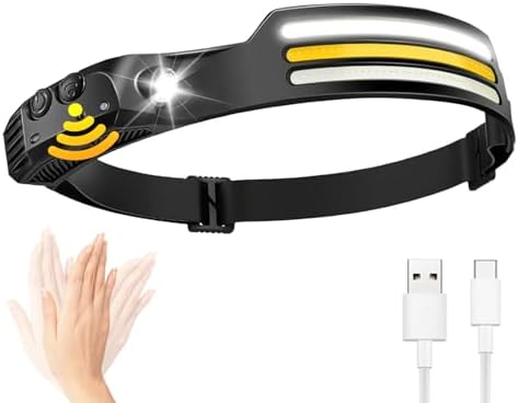 Amazon.com: Rechargeable Headlamp, Waterproof Head Lights for Forehead ...