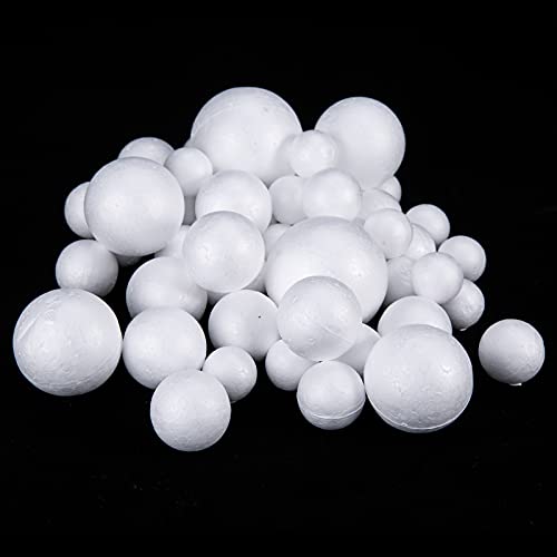 Snapklik.com : 48 Pieces 6 Sizes White Foam Balls, Polystyrene Craft ...