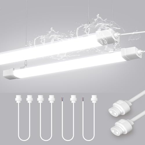 wowspeed 2PCS 40W LED Batten Light, 4FT Linkable LED Tube Light, IP65 ...