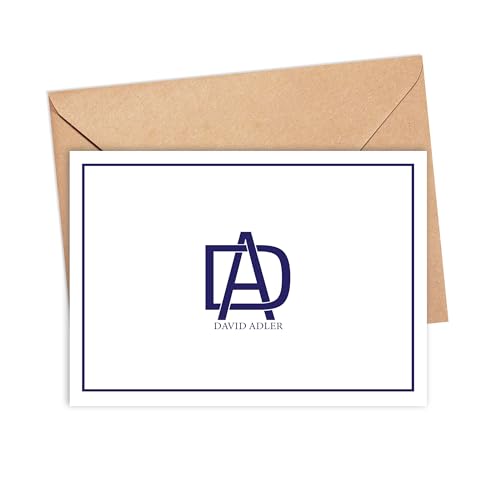 Amazon.com: Modern Monogram Stationery, Personalized Monogram Note ...