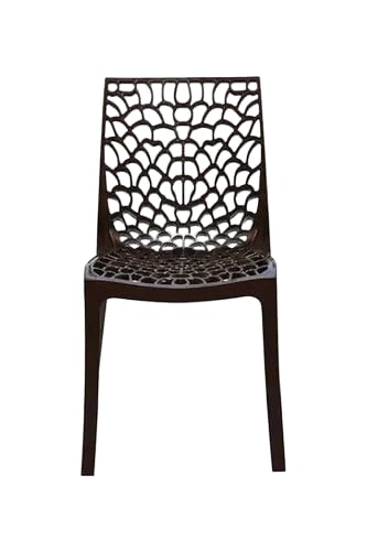 Dark Brown Spider Web Plastic Chair – Lightweight & Stylish for Indoor ...
