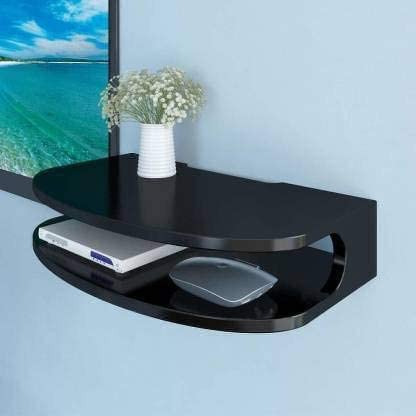 Zaara crafts Wooden Round Set Top Box Stand Wall Shelf for Set Top Box ...