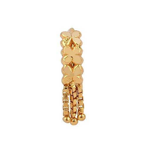 Buy Payalwala 18k Yellow Gold Ball Drop Nose Ring at Amazon.in