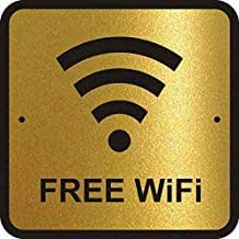 Buy ARFA Free WiFi Square Shape Golden Acrylic Signature/Sign Sticker ...