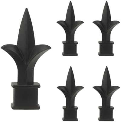 Amazon.com : 5Pcs Fence Finials,Fits 5/8" Iron Picket-Waterproof Aluminium Alloy Black Trident ...