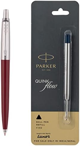 Parker Jotter Standard CT Ball Pen (Red) Quink Flow Ballpoint Refill ...