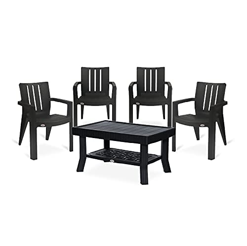 SkyGlamour Supreme Plastic Chair and Table Set for Living Room | Home ...