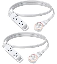 DEWENWILS 6FT Flat Plug Extension Cord, 3 Prong Ultra Thin Power Strip ...