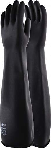 UCI KONIG Extra Thick Black Heavyweight Natural Rubber Gauntlets Gloves ...