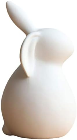 Rabbit Figurines, 2pcs 5inch Ceramic White Rabbit Statues, Easter Bunny ...