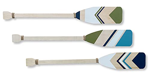 Extra Large Wood and Rope Boat Oars Wall Decor, Set of 3 | Ocean Decors